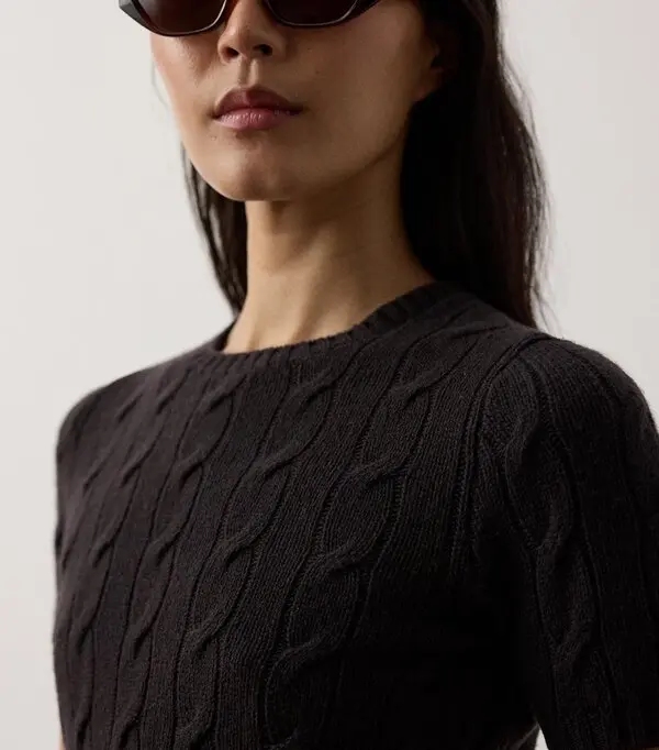Ralph Lauren Cashmere Cable-knit Cropped Sweater