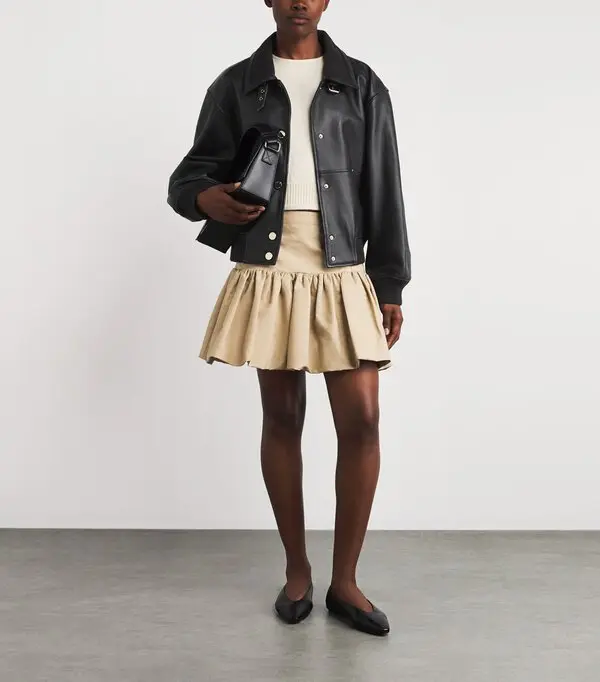 Claudie Pierlot Relaxed Lambskin Leather Jacket