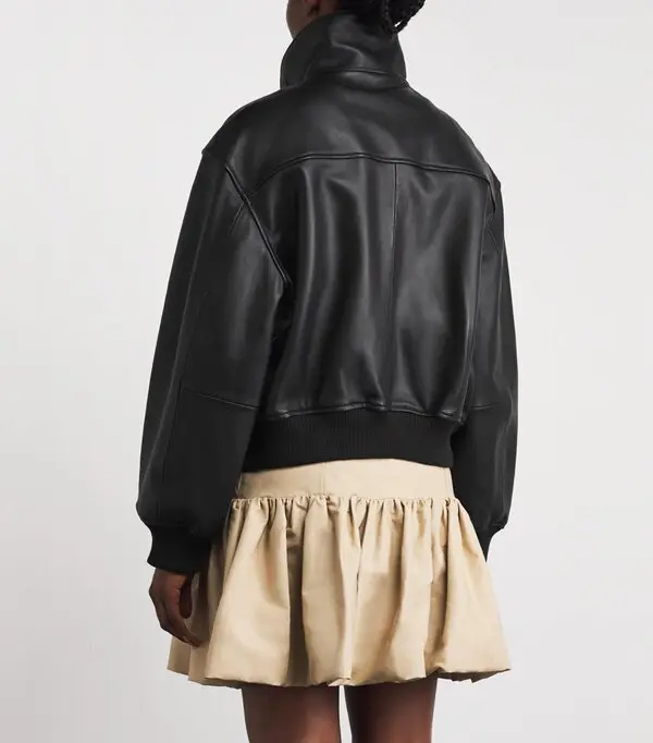 Claudie Pierlot Relaxed Lambskin Leather Jacket