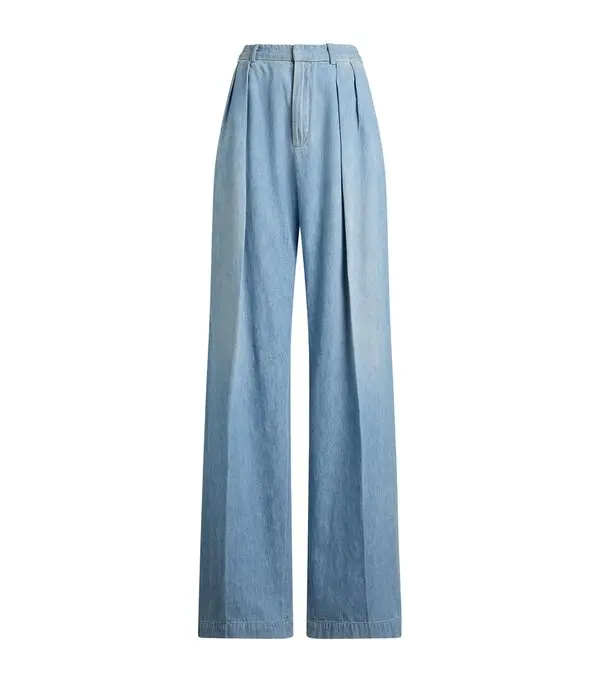 Ralph Lauren Cotton Pleated Tailored Trousers