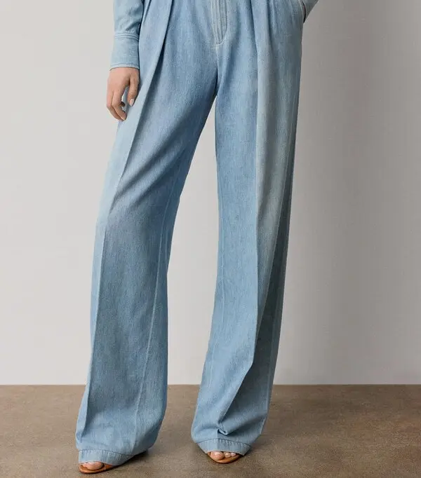 Ralph Lauren Cotton Pleated Tailored Trousers