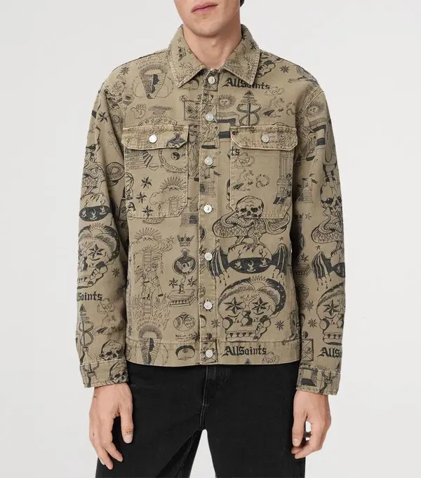 ALLSAINTS Organic Cotton Canvas Printed Sherb Jacket