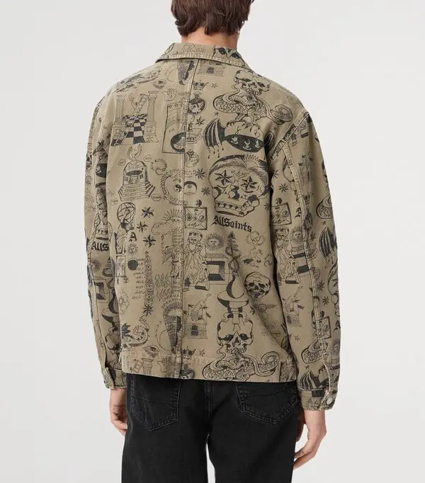 ALLSAINTS Organic Cotton Canvas Printed Sherb Jacket