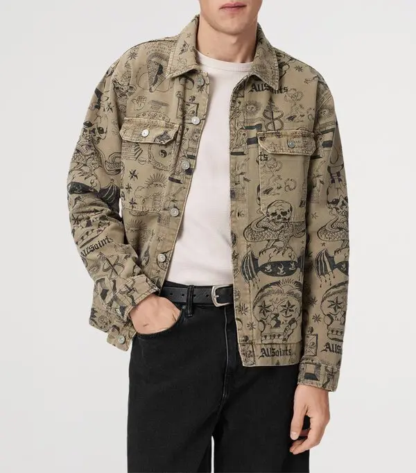 ALLSAINTS Organic Cotton Canvas Printed Sherb Jacket