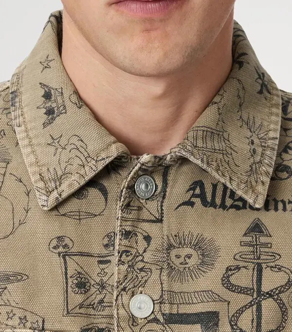 ALLSAINTS Organic Cotton Canvas Printed Sherb Jacket