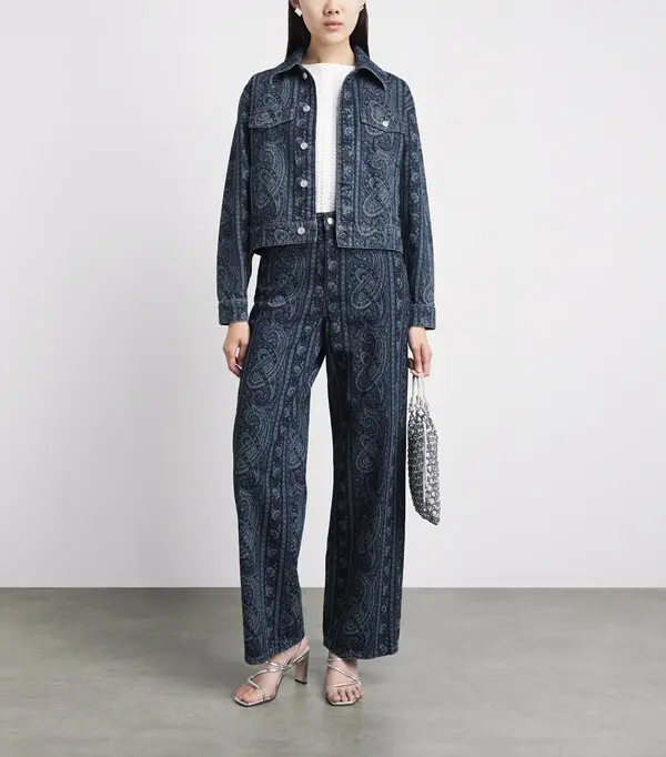 Claudie Pierlot Paisley Print Straight Leg Jeans