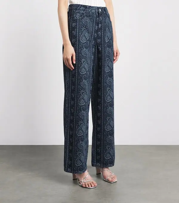 Claudie Pierlot Paisley Print Straight Leg Jeans