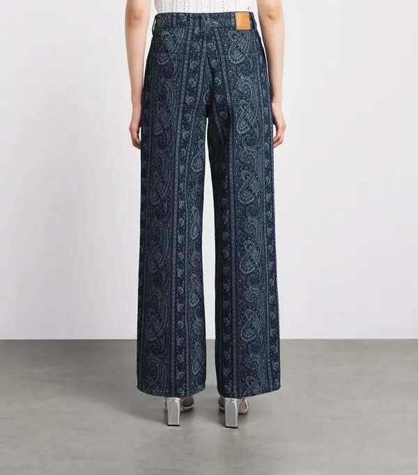 Claudie Pierlot Paisley Print Straight Leg Jeans