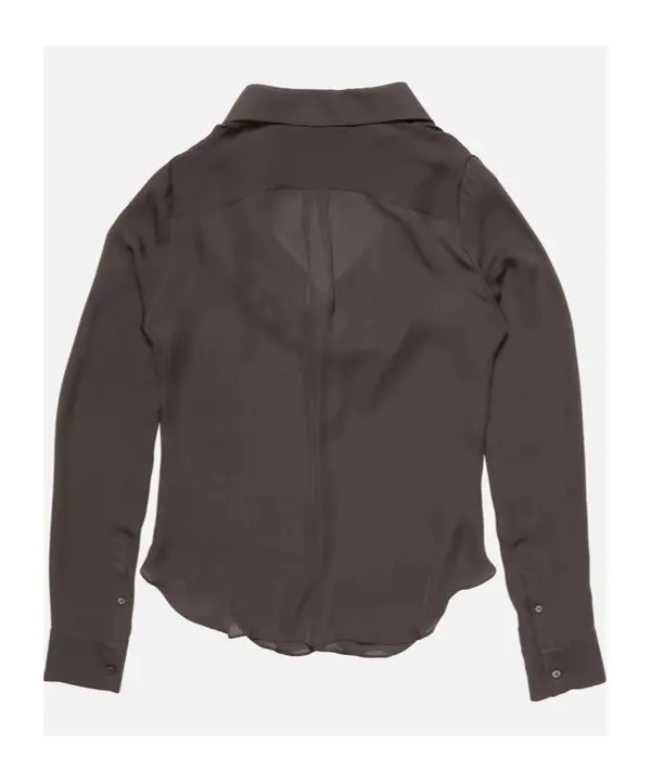 Acne Studios Draped Cowl Neck Blouse - Graphite Gray