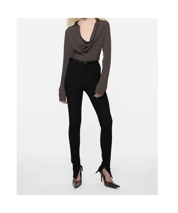 Acne Studios Draped Cowl Neck Blouse - Graphite Gray