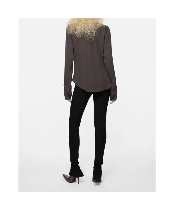 Acne Studios Draped Cowl Neck Blouse - Graphite Gray