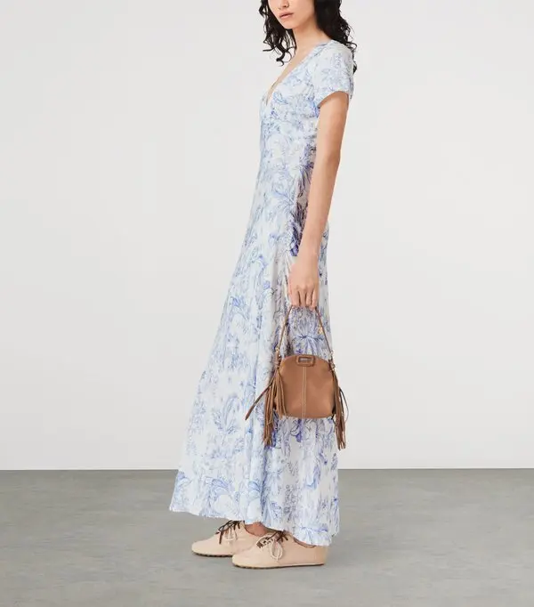Maje Floral Print Maxi Dress