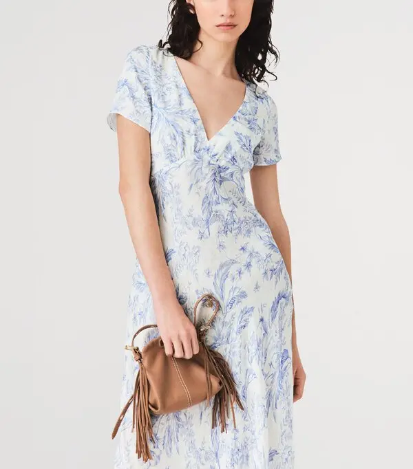 Maje Floral Print Maxi Dress