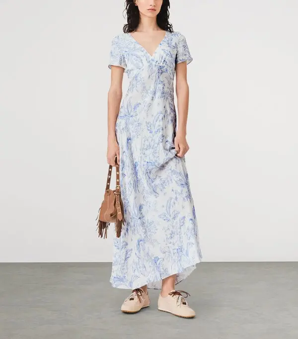 Maje Floral Print Maxi Dress