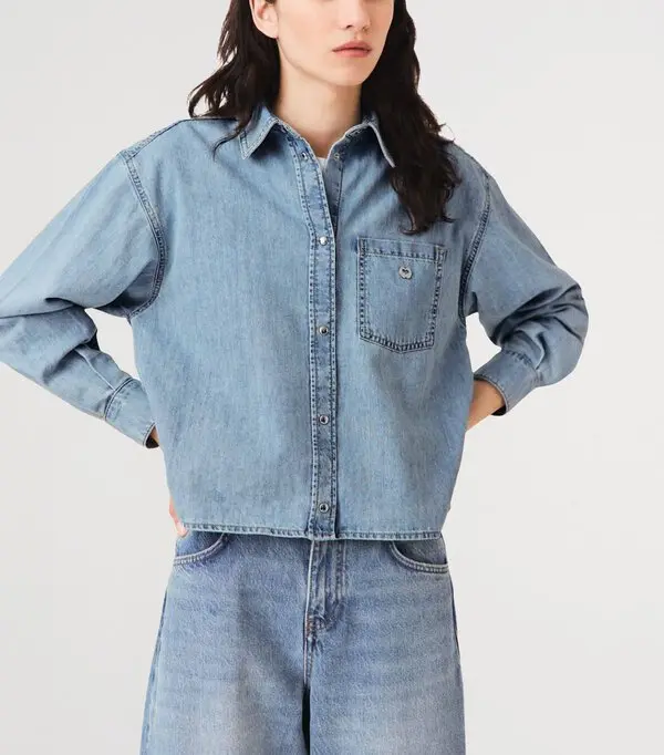 Maje Denim Logo Shirt