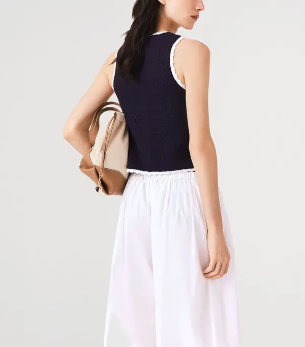 Maje Cropped Sleeveless Cardigan