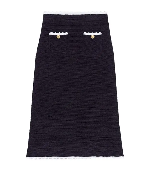 Maje Knitted Midi Skirt