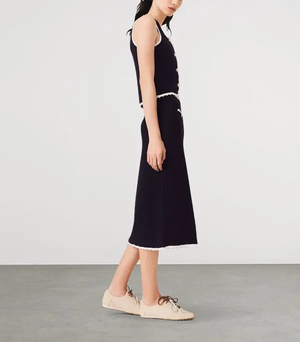 Maje Knitted Midi Skirt