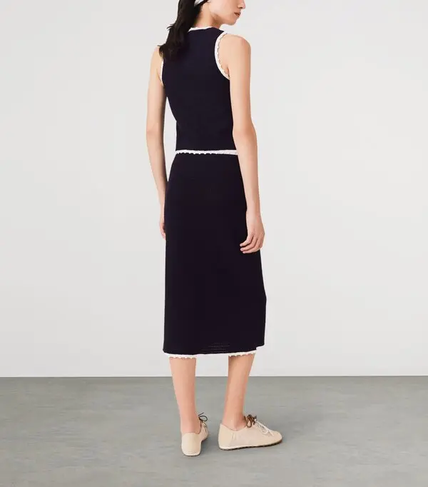 Maje Knitted Midi Skirt