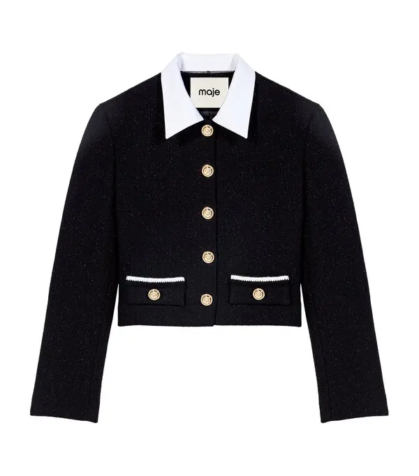 Maje Knitted Glitter Jacket