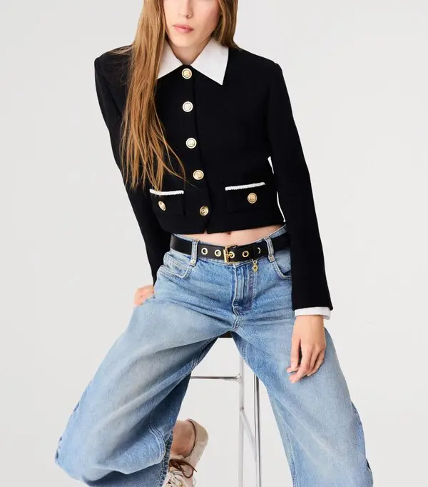 Maje Knitted Glitter Jacket