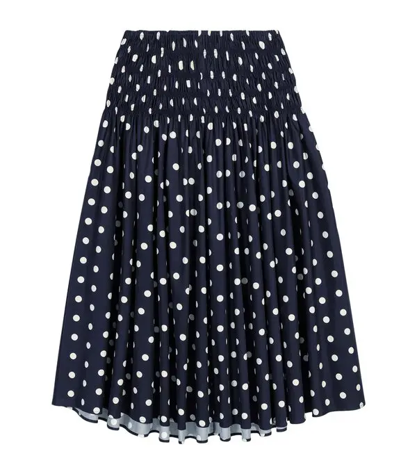 Maje Cotton Polka-dot Maxi Skirt