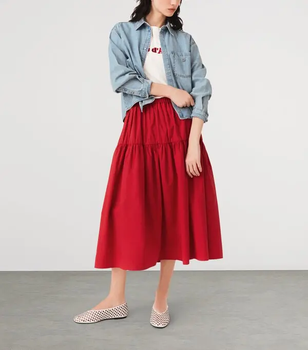 Maje Gathered Maxi Skirt
