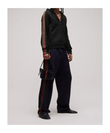 Gucci Silk Cotton Jersey Zip Jacket With Web Detailing