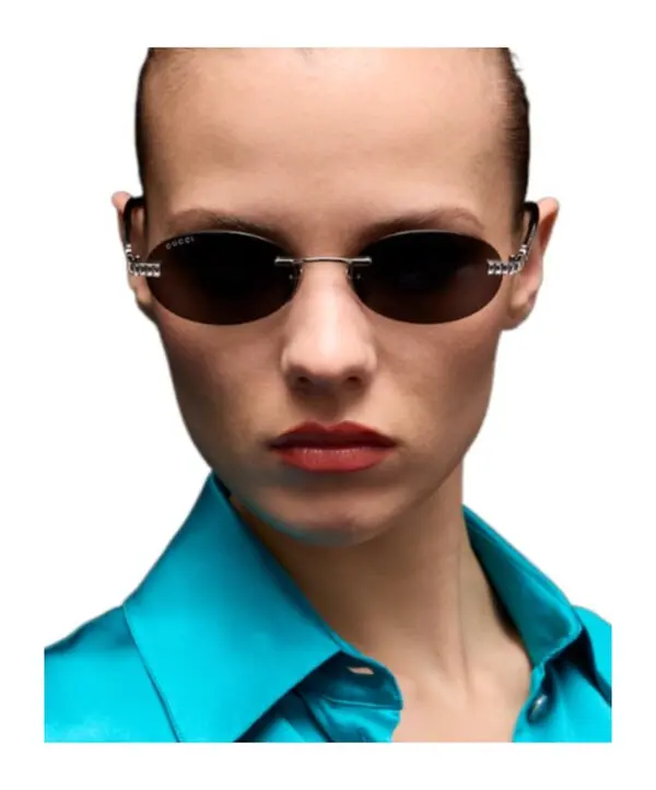 Gucci Oval-frame Sunglasses With Crystal Embellishments