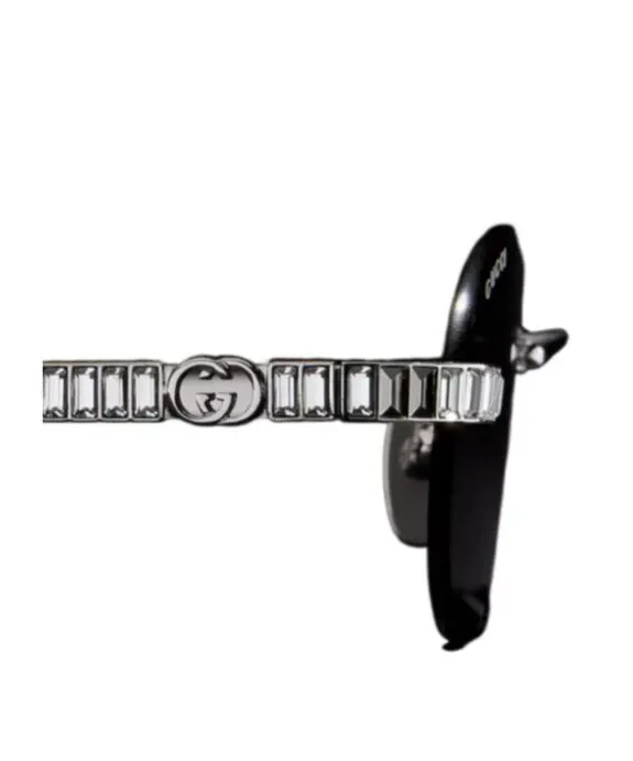 Gucci Oval-frame Sunglasses With Crystal Embellishments