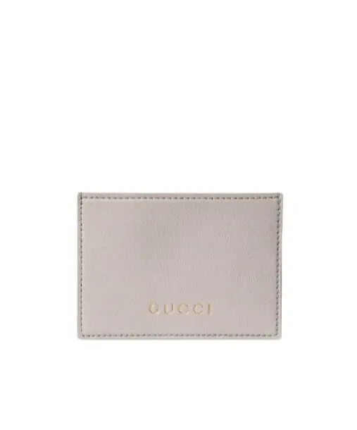 Gucci Card Case With Lettering - Grey