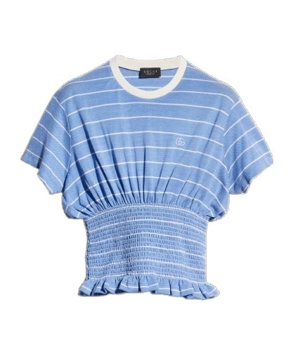Gucci Striped Silk Jersey T-shirt - Blue/white