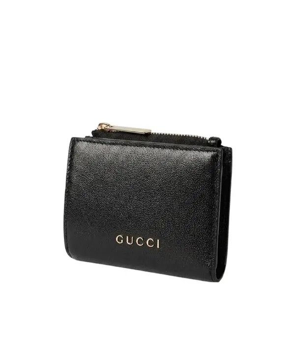 Gucci Small Wallet With Lettering - Black