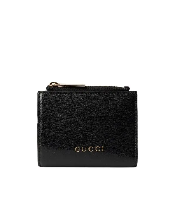 Gucci Small Wallet With Lettering - Black