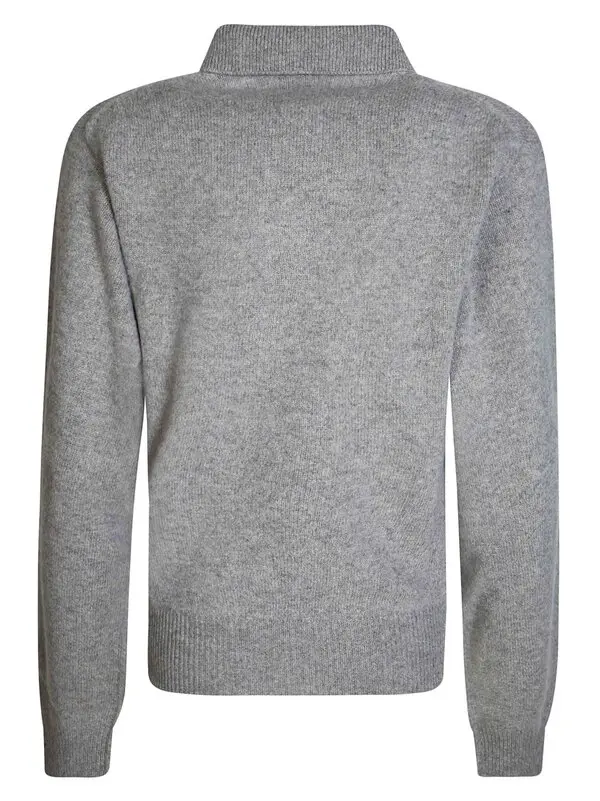 HAIKURE Ribbed Polo Knitted Top - Gray