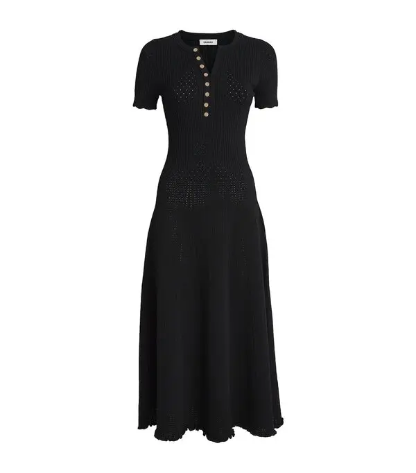 Sandro Knitted Midi Dress - Black