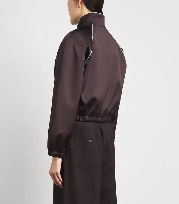 Sandro Satin Cropped Bomber Jacket