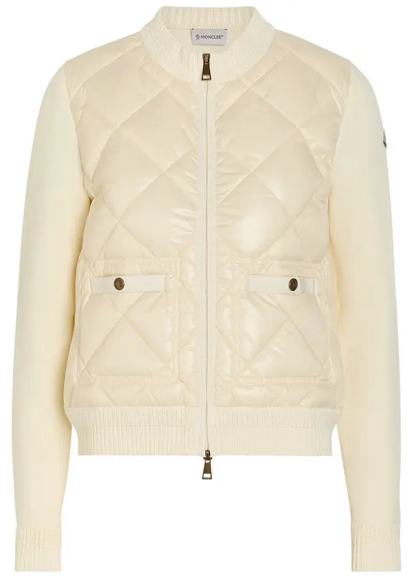 Moncler Quilted Cotton And Nylon Cardigan