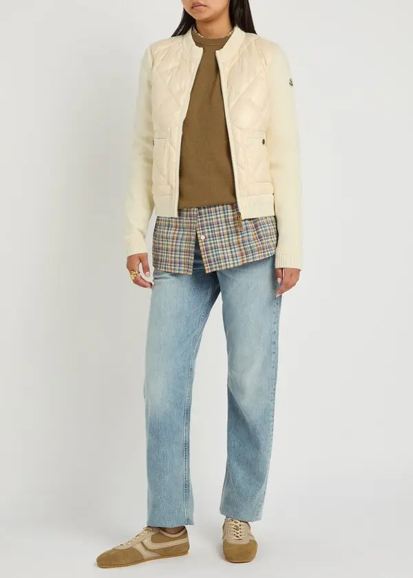 Moncler Quilted Cotton And Nylon Cardigan
