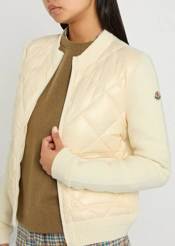 Moncler Quilted Cotton And Nylon Cardigan