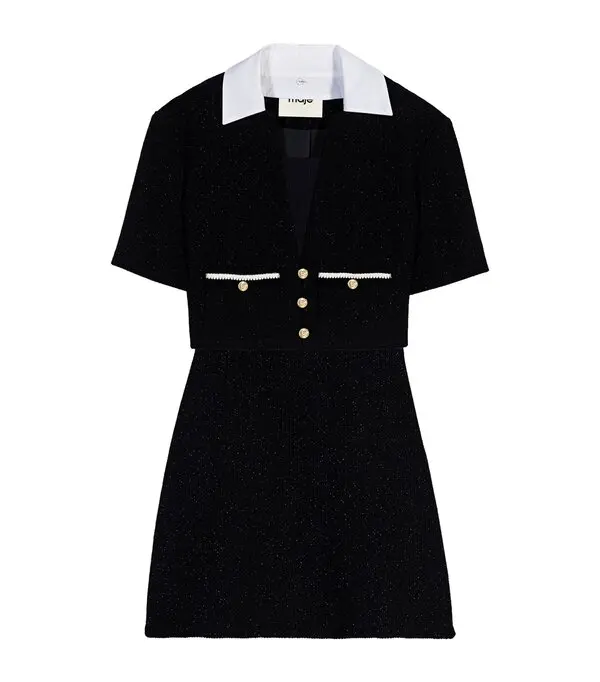 Maje Tweed Mini Dress - Black