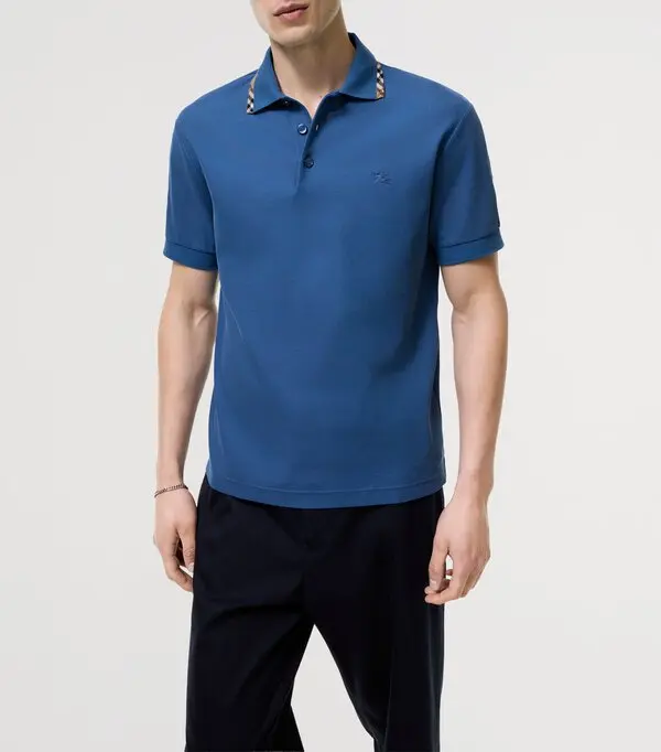 Burberry Cotton Check-trim Polo Shirt