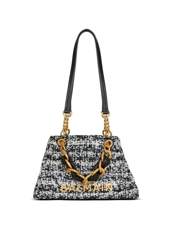 Balmain Small 1945 Soft Tweed Tote Bag