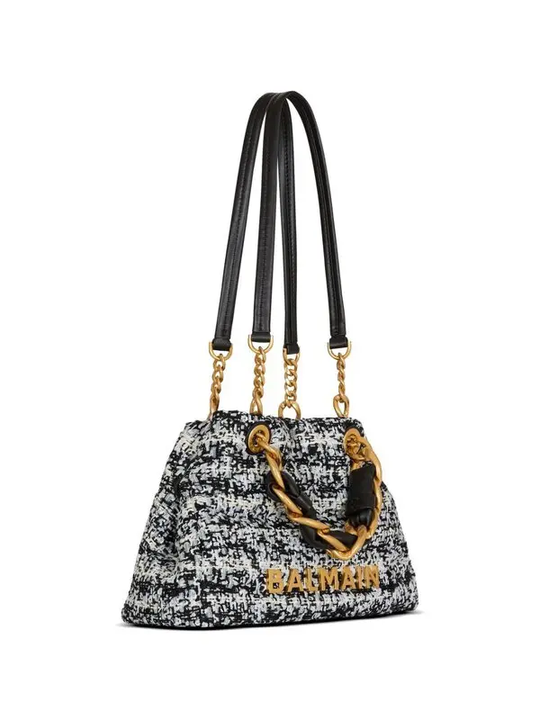 Balmain Small 1945 Soft Tweed Tote Bag