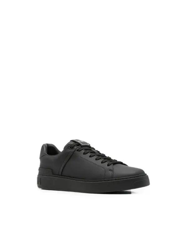 Balmain Logo-embossed Leather Sneakers