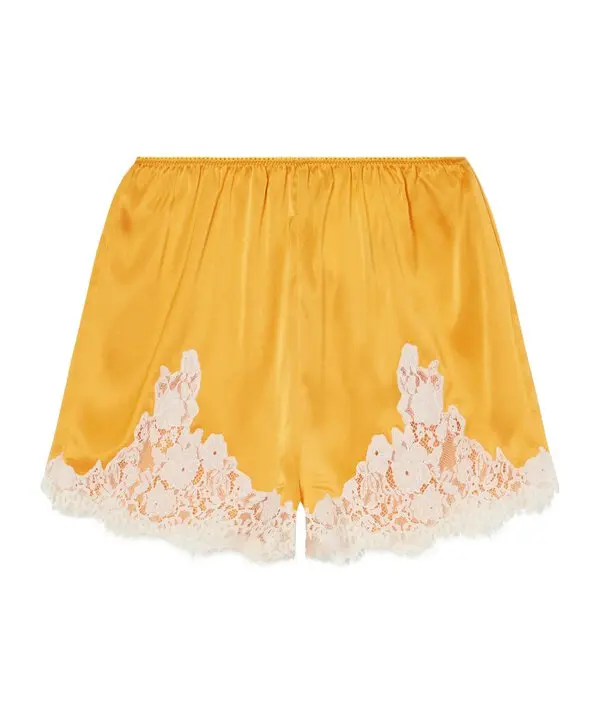 DÔEN Iona Lace-trimmed Silk-satin Shorts - No