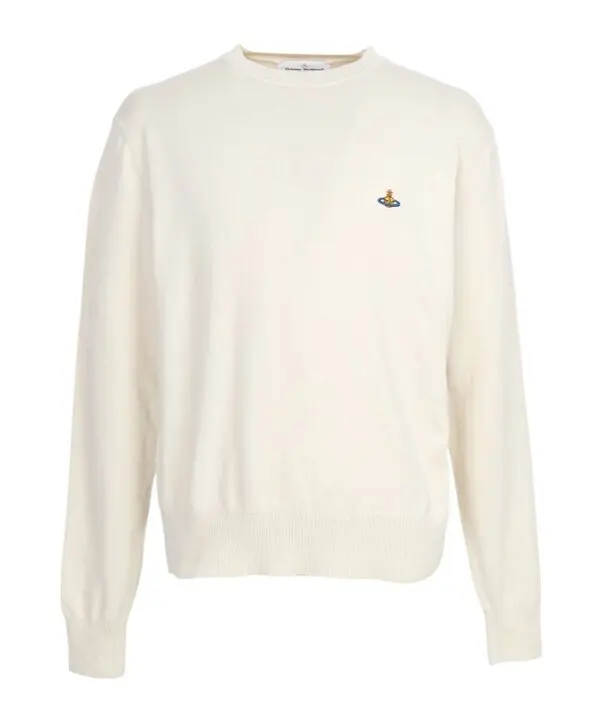 VIVIENNE WESTWOOD Orb Embroidered Crewneck Jumper - White