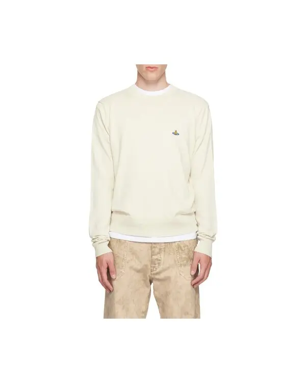 VIVIENNE WESTWOOD Orb Embroidered Crewneck Jumper - White
