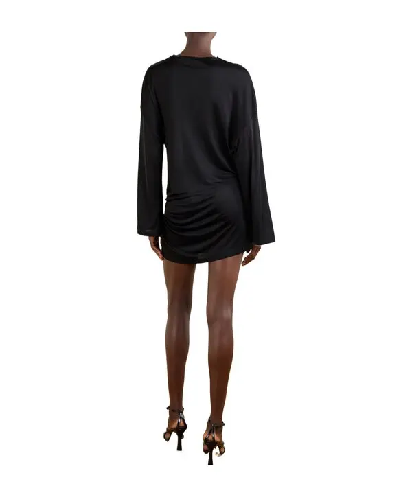 Attico Gathered Satin Mini Dress