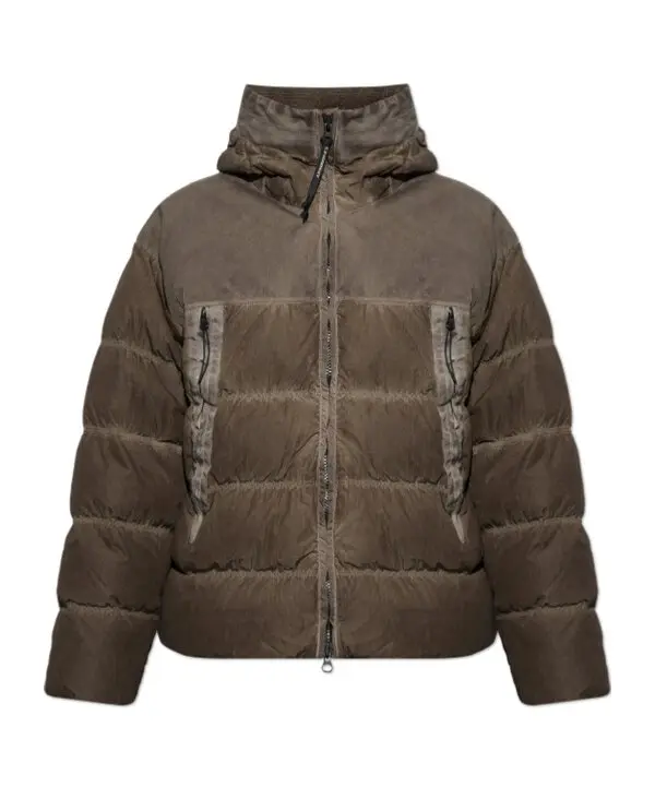 C.P. COMPANY Long-sleeved Down Jacket - Brown